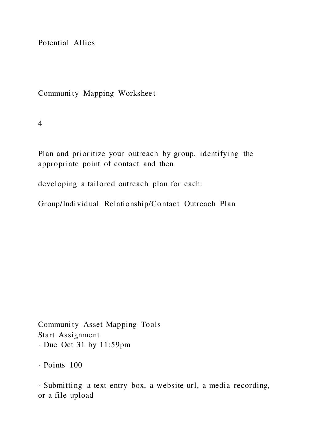 Community Mapping Worksheet 1 Community Mapping | DOCX