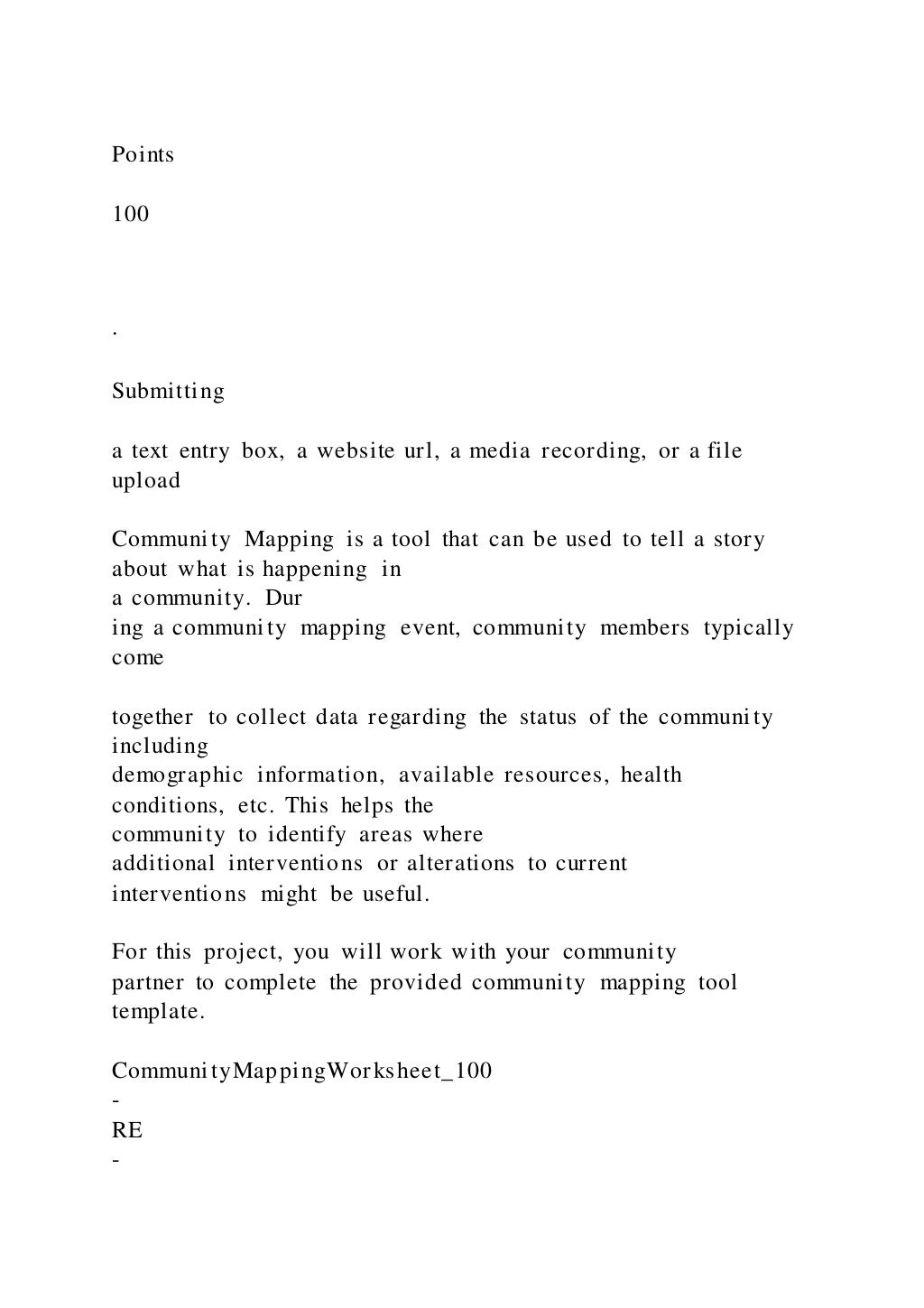 Community Mapping Worksheet 1 Community Mapping | DOCX