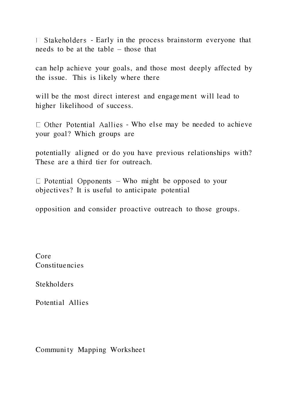 Community Mapping Worksheet 1 Community Mapping | DOCX
