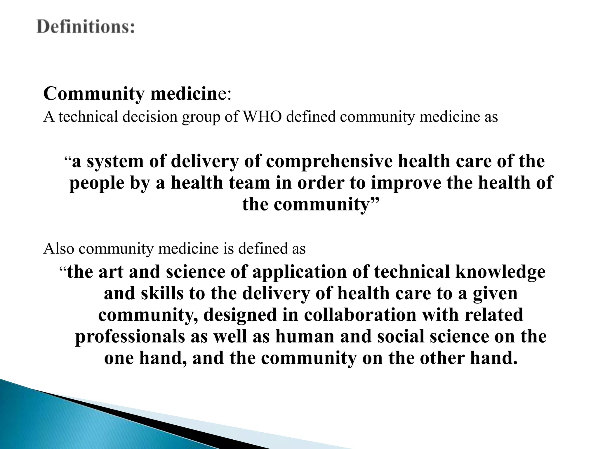 Community medicine introduction | PPTX