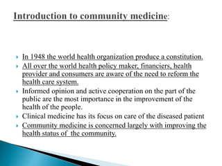 Community medicine introduction | PPTX