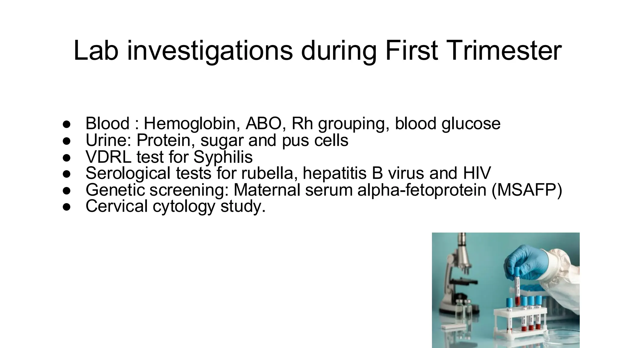 community medicine seminar. On pregenancy 9f diffrent trimester lab ...