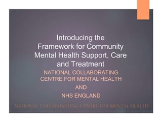 Dr Leon Le Roux - Introducing the framework for community mental health ...