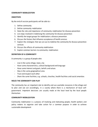 Community mobilization | DOCX