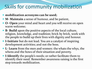 Community mobilization its implication to nursing practice | PPTX