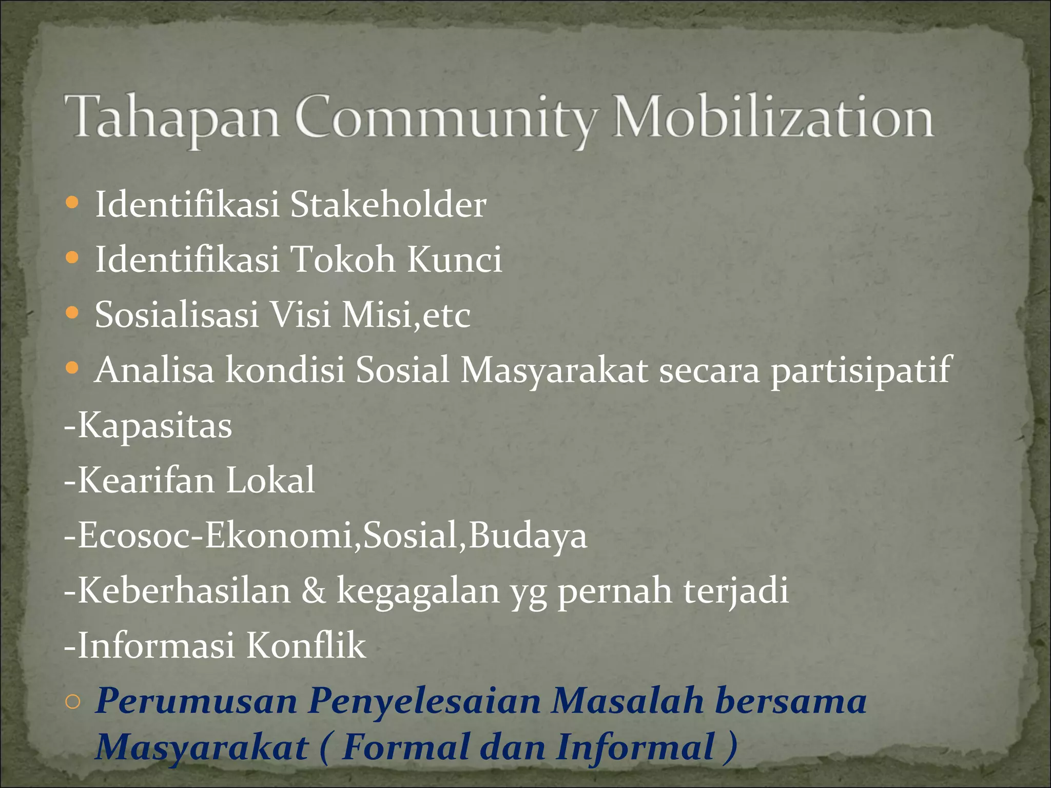 Community mobilization jq | PPT
