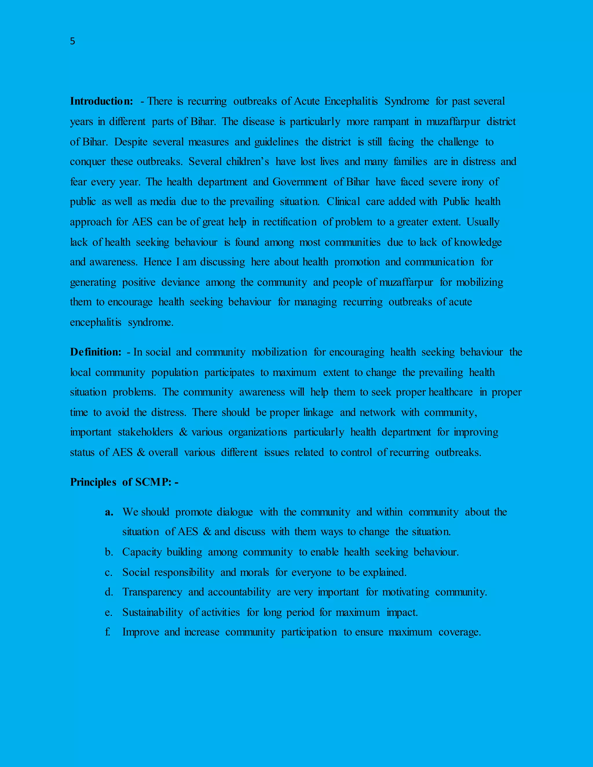 Community mobilization plan encephalitis muzaffarpur | PDF