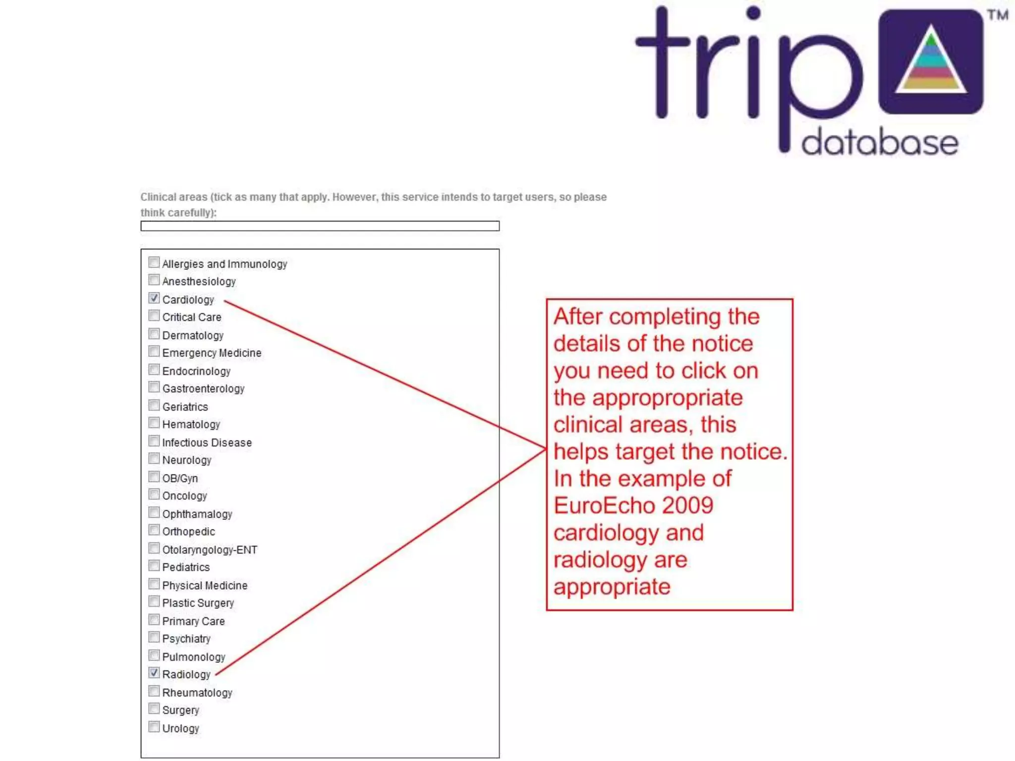 TRIP Database: Community Noticeboard | PPTX | Technology & Computing