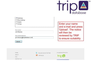 TRIP Database: Community Noticeboard | PPTX | Technology & Computing
