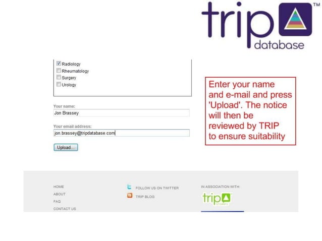TRIP Database: Community Noticeboard | PPTX | Technology & Computing