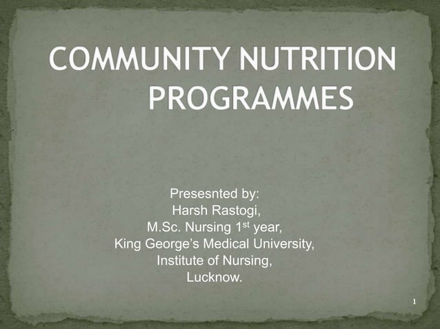 Community nutrition programme | PPTX