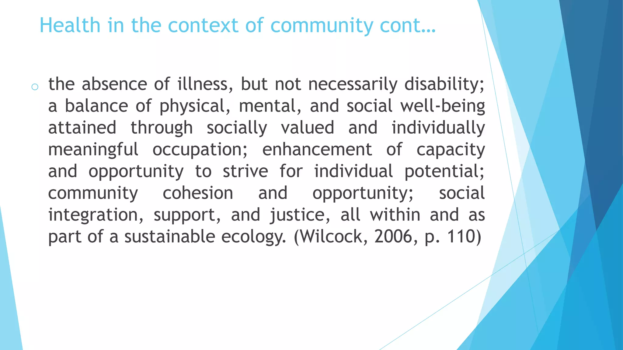 Community Occupational Therapy | PDF
