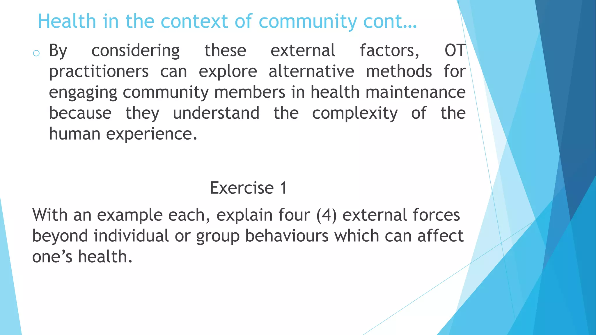 Community Occupational Therapy | PDF