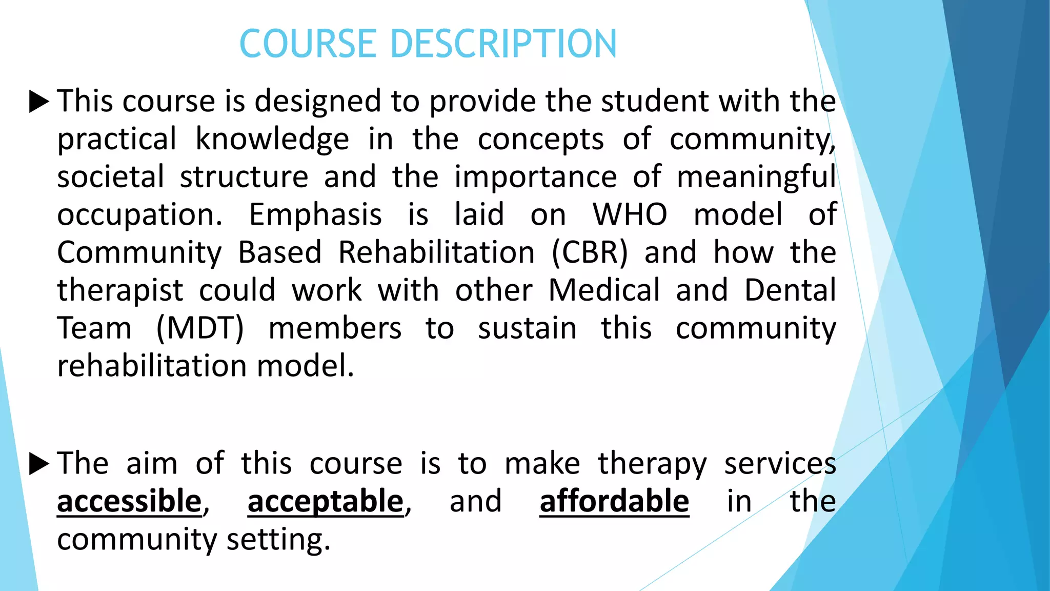 Community Occupational Therapy | PDF