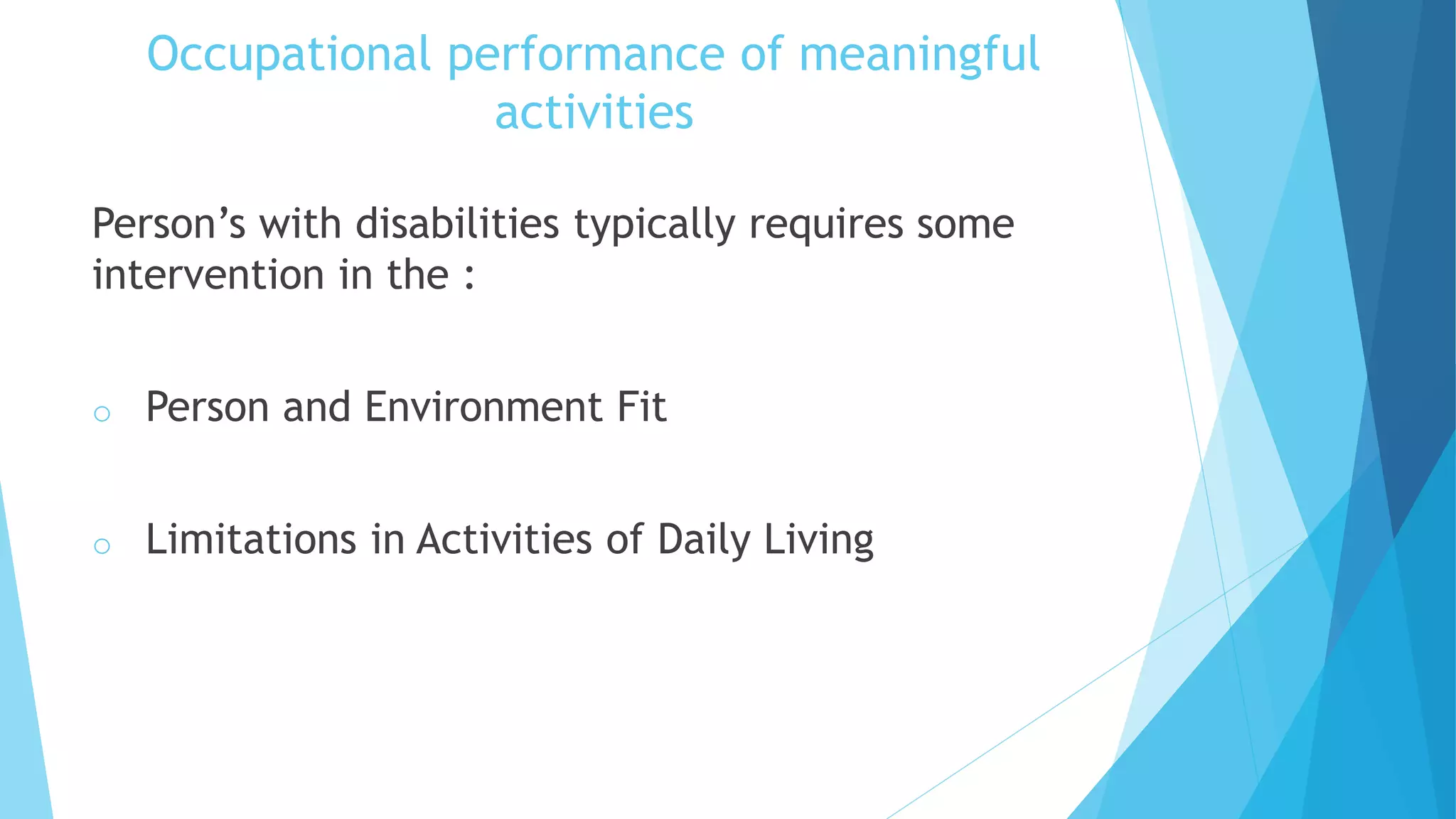 Community Occupational Therapy | PDF