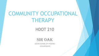 Community Occupational Therapy | PDF