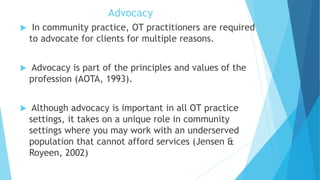 Community Occupational Therapy | PDF