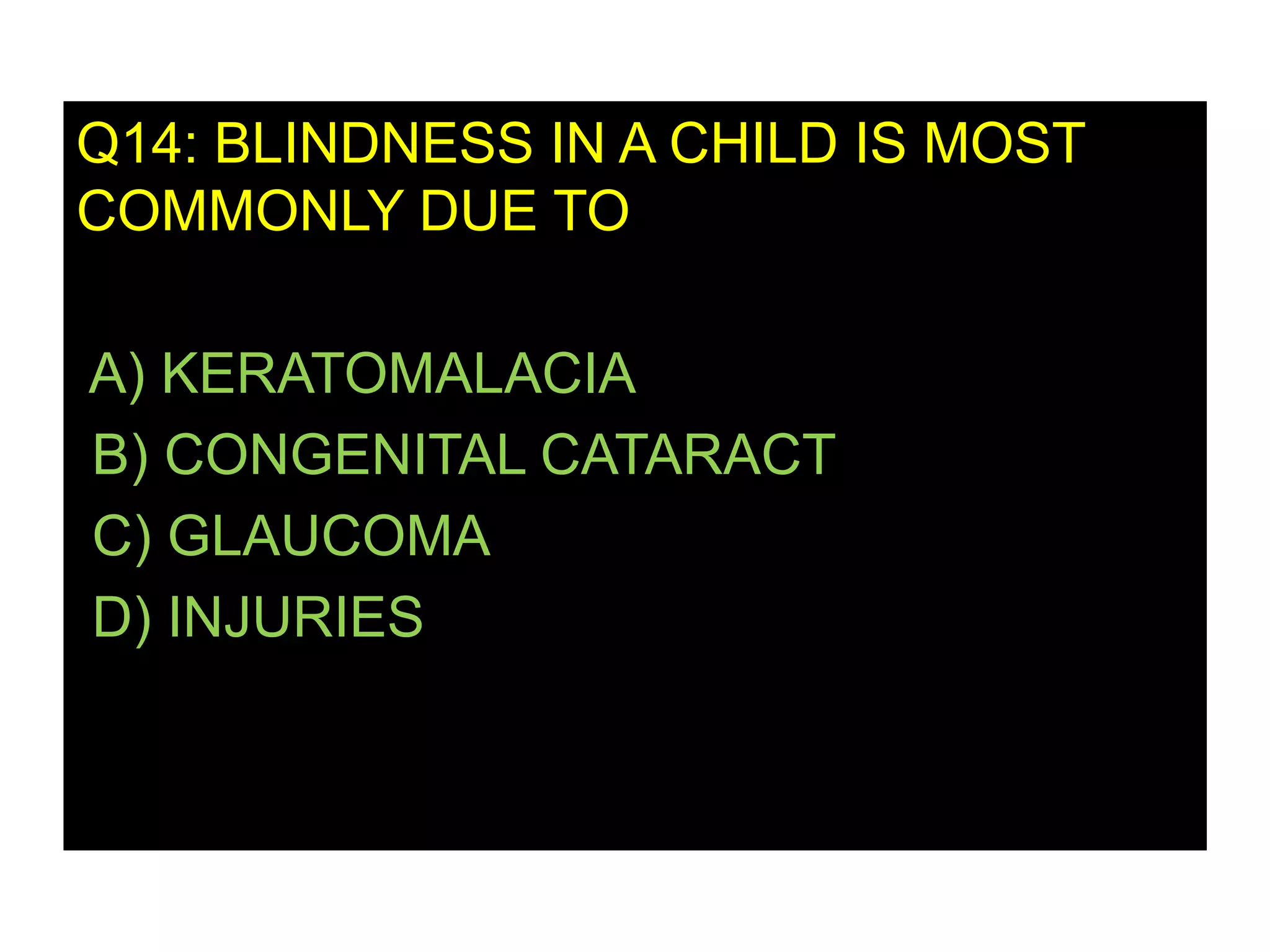 Community OPHTHALMOLOGY MCQ PART 1 by KC | PPT