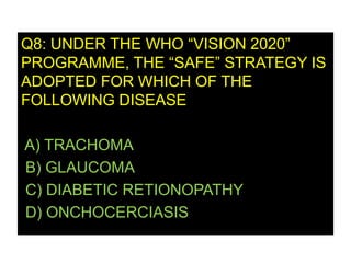 Community OPHTHALMOLOGY MCQ PART 1 by KC | PPT