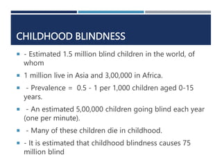 Community Ophthalmology - Blindness, Different Plans and their outcome ...