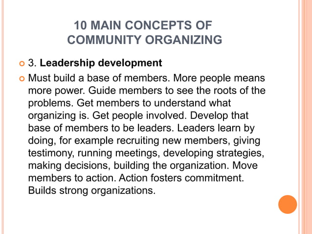 Community Organizing | PPTX | Civic affairs | Politics