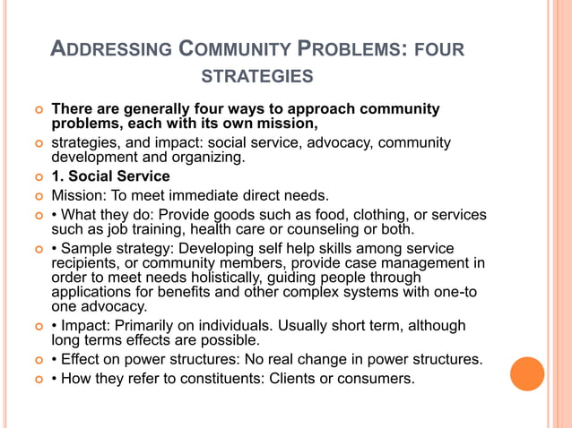 Community Organizing | PPTX | Civic affairs | Politics