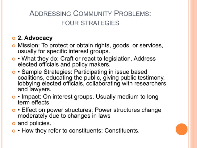 Community Organizing | PPTX | Civic affairs | Politics