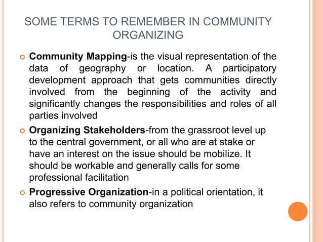 Community Organizing | PPTX | Civic affairs | Politics