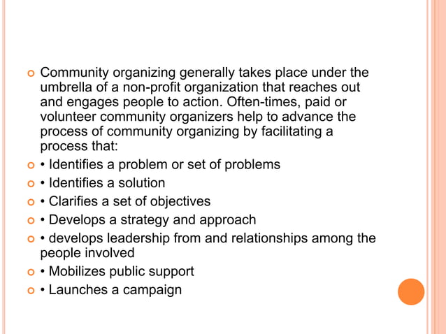 Community Organizing | PPTX | Civic affairs | Politics