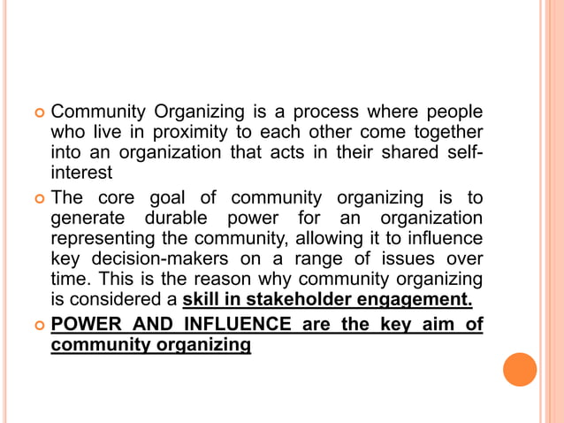 Community Organizing | PPTX | Civic affairs | Politics