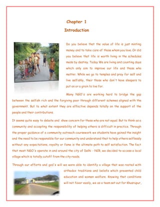 Community outreach portfolio shobhit | PDF