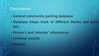 Community Parking System | PPTX
