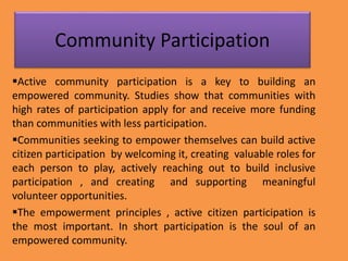 Community participation(Prepared by sanjog Macwan) | PPTX
