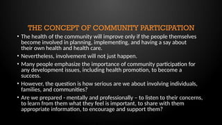 Community participation and health promotion | PPTX