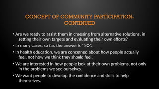 Community participation and health promotion | PPTX