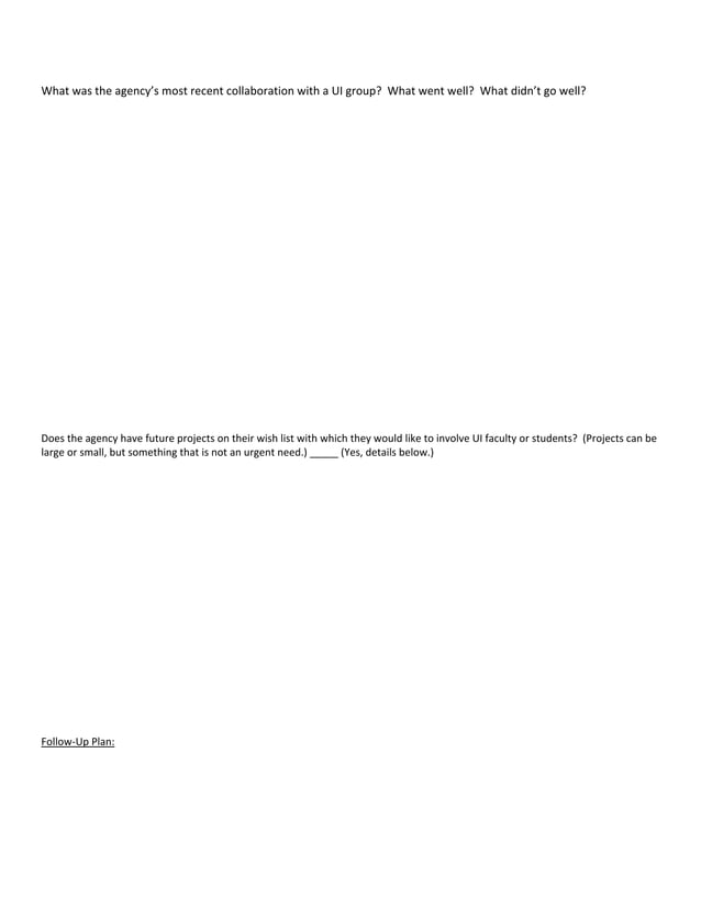 Community partner visit form | PDF | Education