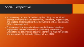community perspectives in the social sciences | PPTX