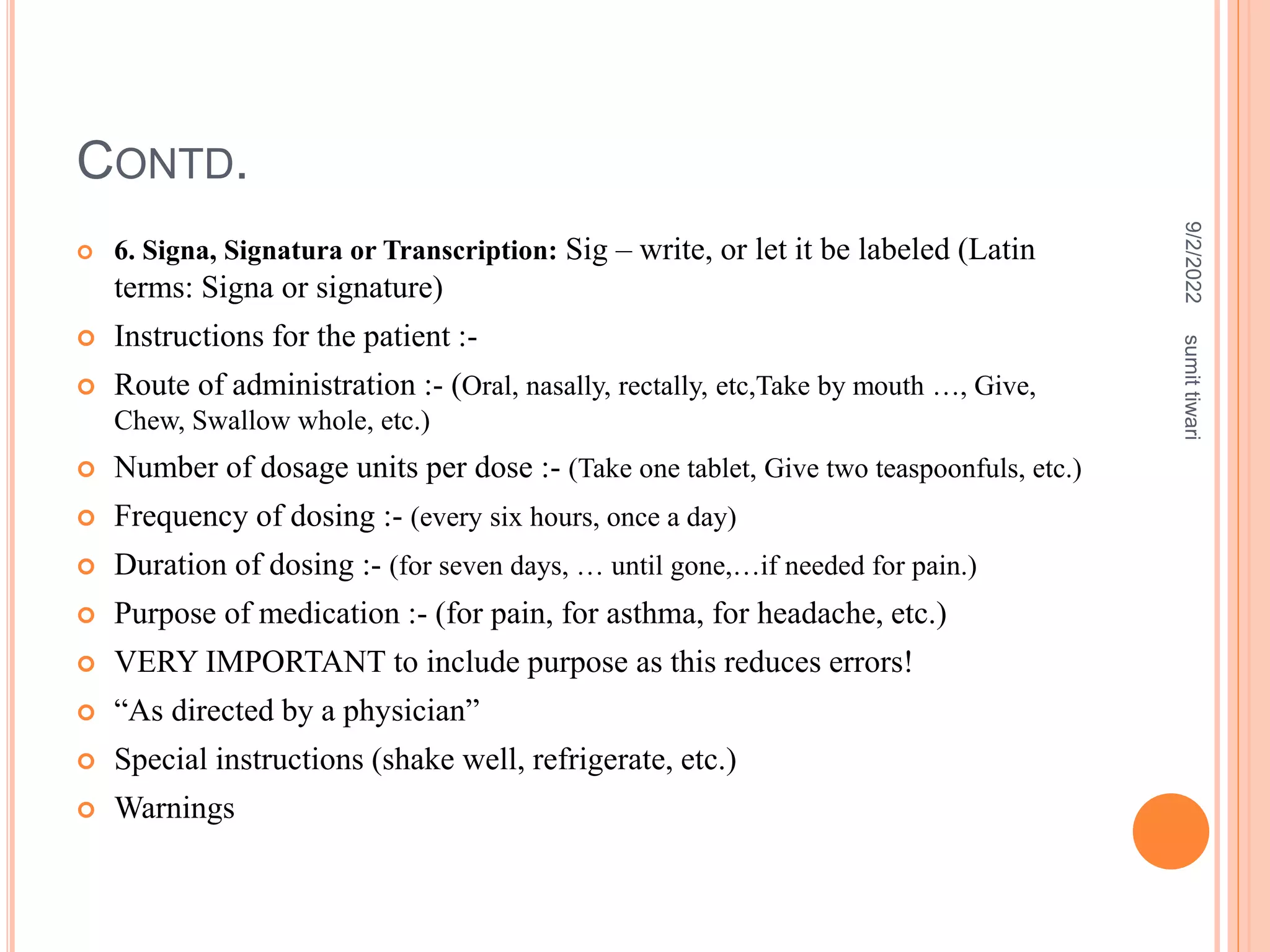 Prescription and Part of Prescription– CHAPTER -3 .ppt