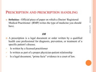Prescription and Part of Prescription– CHAPTER -3 .ppt