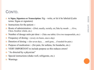 Prescription and Part of Prescription– CHAPTER -3 .ppt | Pharmaceutical ...