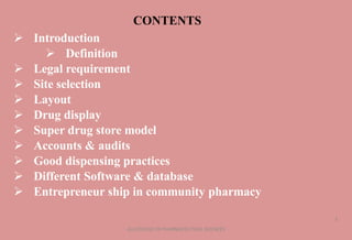 Community pharmacy management LAHAR PPT 2.pptx | Pharmaceutical ...