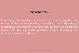 Community pharmacy management LAHAR PPT 2.pptx | Pharmaceutical ...