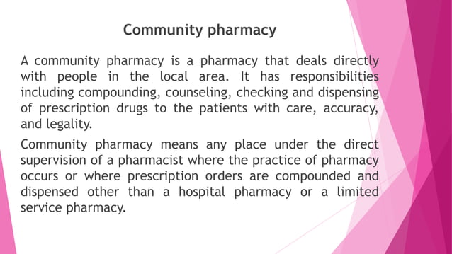Community pharmacy | PPT