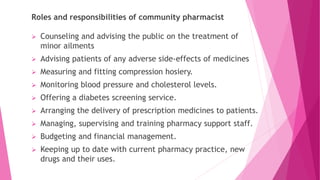 Community pharmacy | PDF