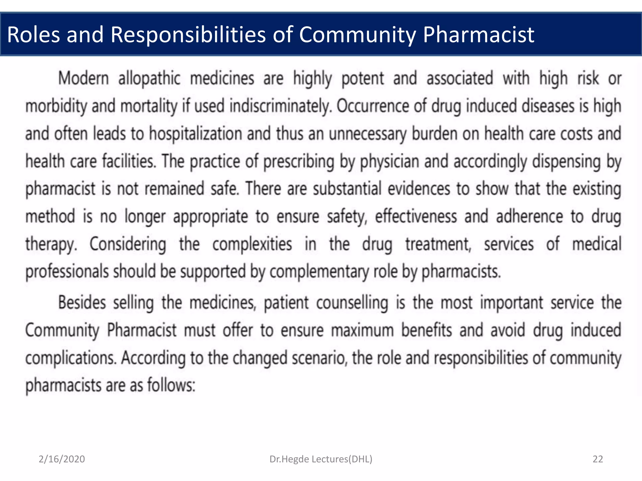 Community Pharmacy Practice Introduction | PPTX