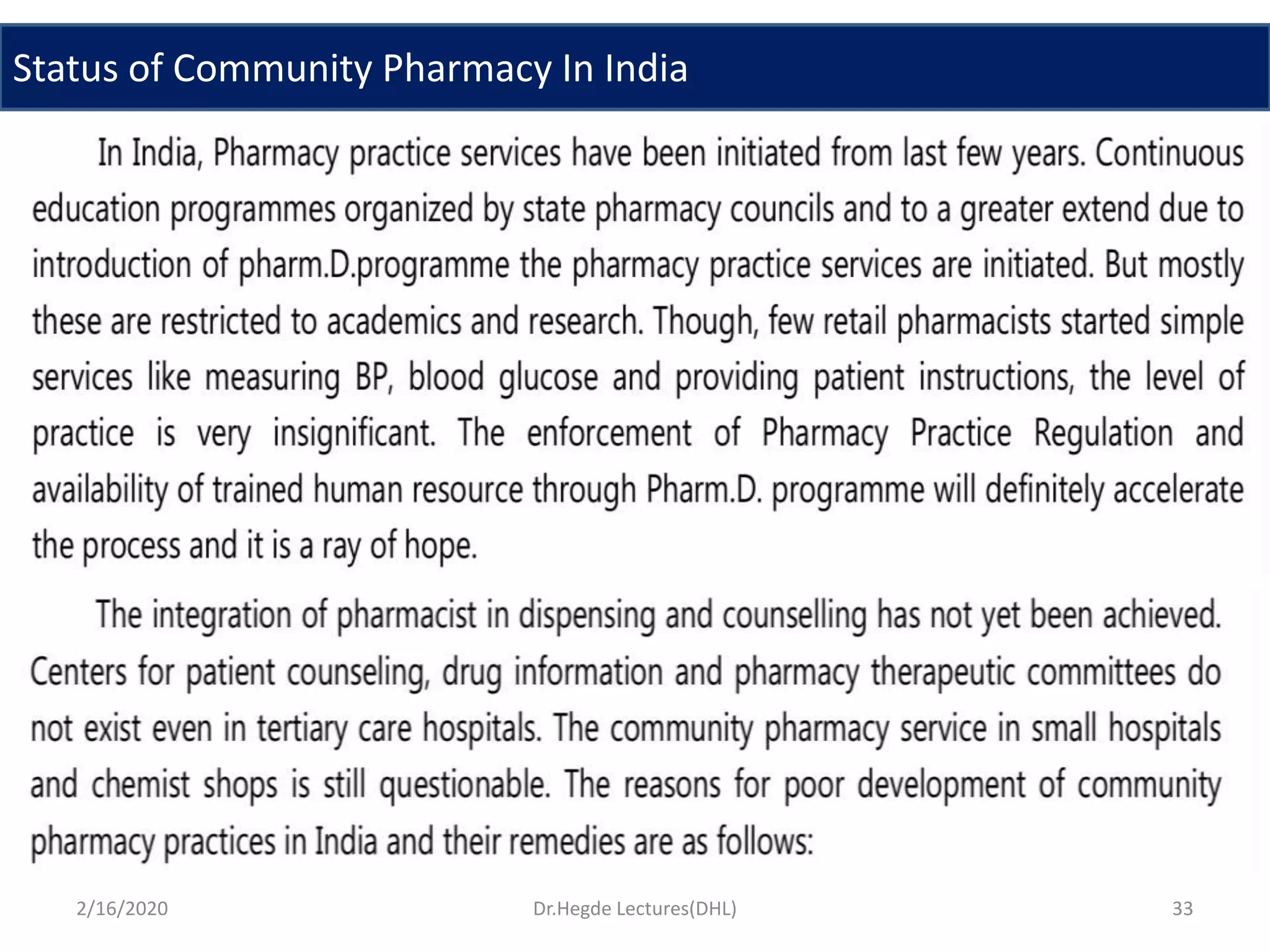Community Pharmacy Practice Introduction | PPTX