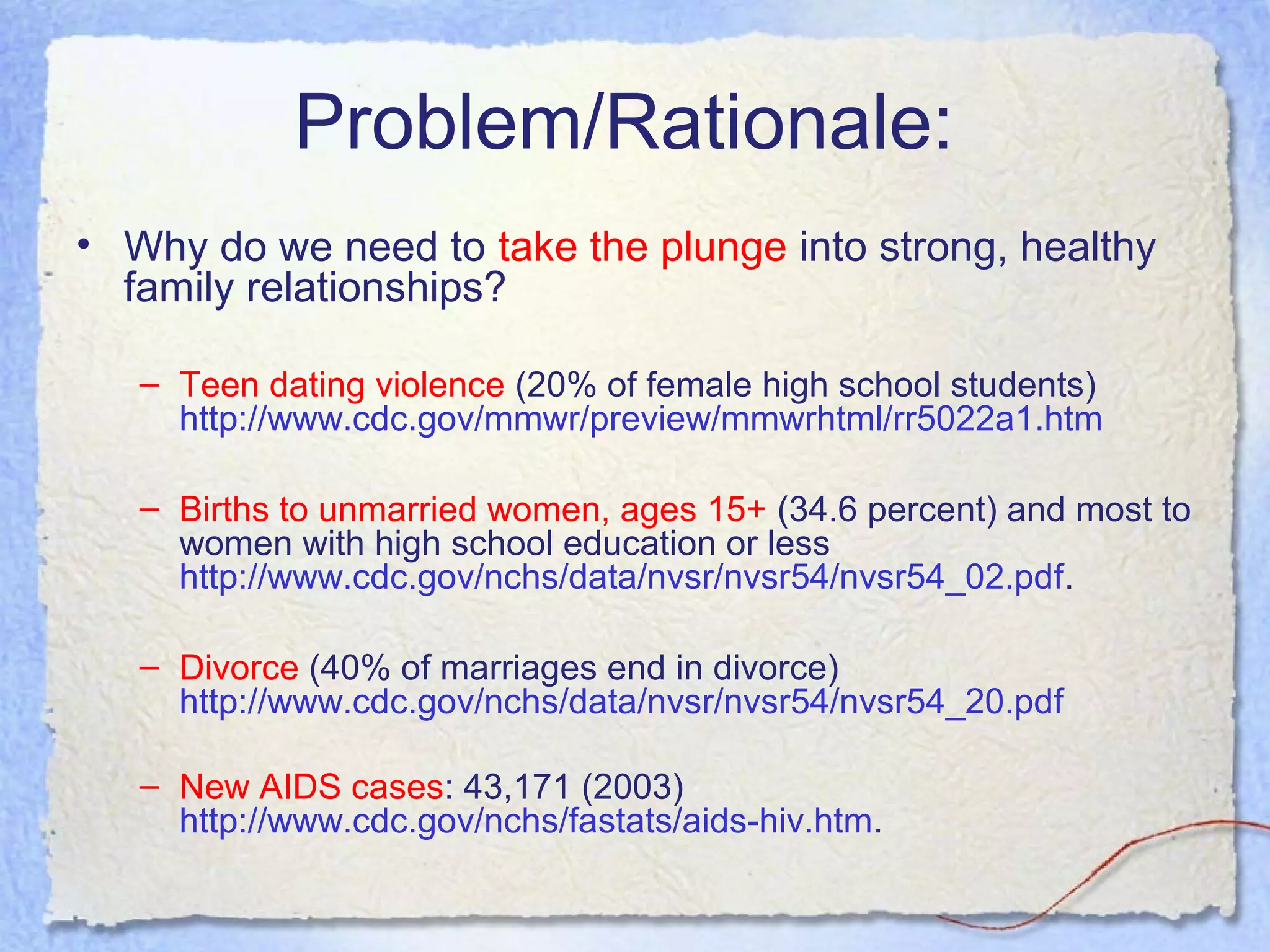 Community plunge.take the plunge into healthy family relationships | PPT