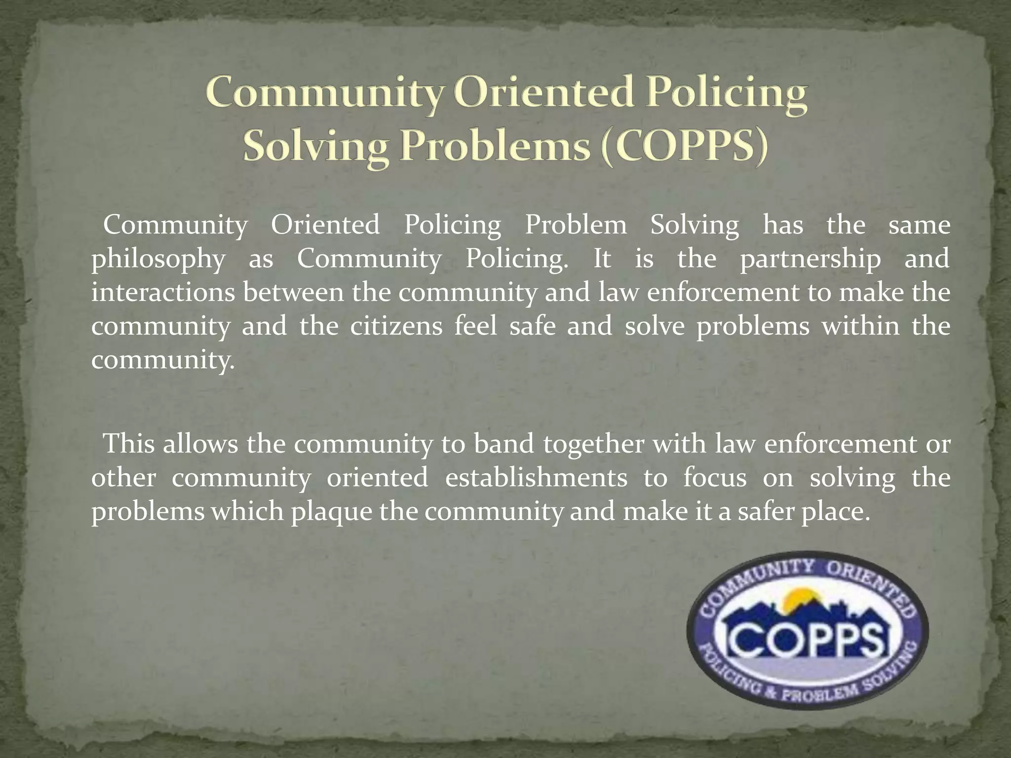 Community Policing And The Community Powerpoint | PPTX