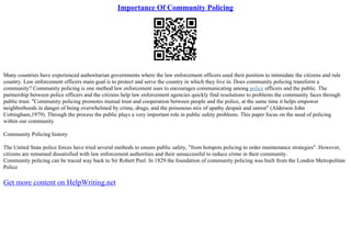 Community Policing Approach | PPT