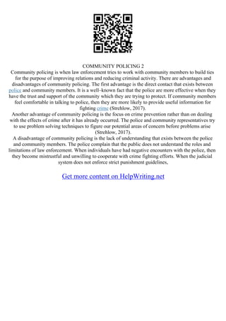 Community Policing Essay | PDF